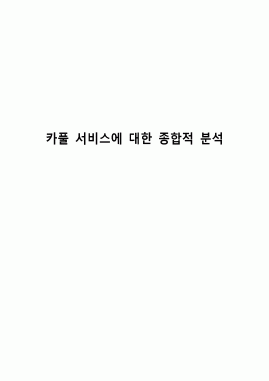 카풀 서비스에 대한 종합적 분석-1페이지