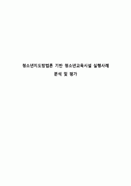청소년지도방법론 기반 청소년교육시설 실행사례 분석 및 평가-1페이지
