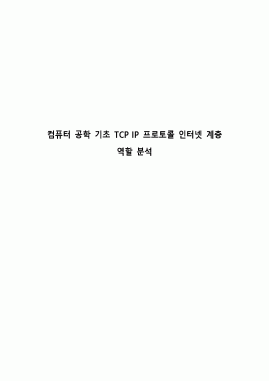 컴퓨터 공학 기초 TCP IP 프로토콜 인터넷 계층 역할 분석-1페이지