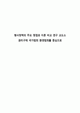 형사정책의 주요 쟁점과 이론 비교 연구 교도소 권리구제 국가범죄 환경범죄를 중심으로-1페이지
