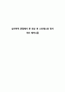 심리학적 관점에서 본 외상 후 스트레스와 정서 처리 메커니즘-1페이지
