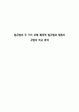 법규범의 두 가지 유형 확정적 법규범과 법원리 규범의 비교 분석-1페이지