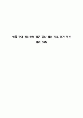 행동 장애 심리학적 접근 임상 심리 치료 평가 정신 병리 DSM-1페이지