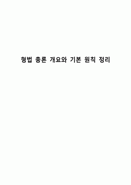 형법 총론 개요와 기본 원칙 정리-1페이지