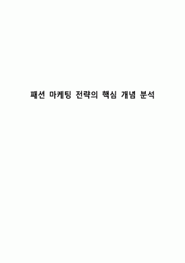 패션 마케팅 전략의 핵심 개념 분석-1페이지