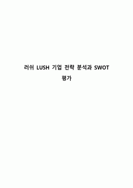 러쉬 LUSH 기업 전략 분석과 SWOT 평가-1페이지