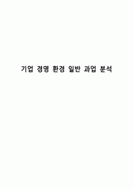 기업 경영 환경 일반 과업 분석-1페이지