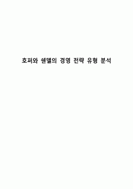 호퍼와 쉔델의 경영 전략 유형 분석-1페이지
