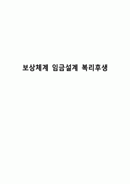 보상체계 임금설계 복리후생-1페이지