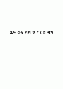 교육 실습 경험 및 기간별 평가-1페이지