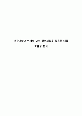 서강대학교 민재형 교수 경영과학을 활용한 대학 효율성 분석-1페이지