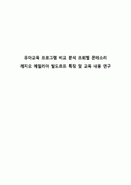 유아교육 프로그램 비교 분석 프뢰벨 몬테소리 레지오 에밀리아 발도르프 특징 및 교육 내용 연구-1페이지