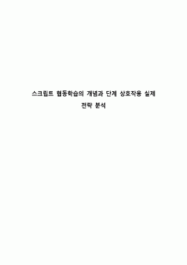 스크립트 협동학습의 개념과 단계 상호작용 실제 전략 분석-1페이지