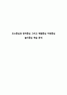 조소중심과 창작중심 그리고 체험중심 자원중심 놀이중심 학습 분석-1페이지