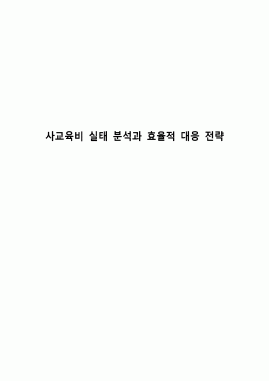 사교육비 실태 분석과 효율적 대응 전략-1페이지