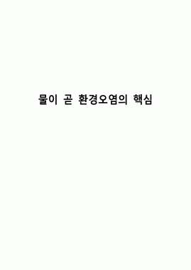 물이 곧 환경오염의 핵심-1페이지