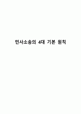 민사소송의 4대 기본 원칙-1페이지