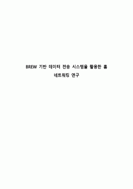 BREW 기반 데이터 전송 시스템을 활용한 홈 네트워킹 연구-1페이지