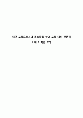 대안 교육으로서의 홈스쿨링 학교 교육 대비 전문적 1 대 1 학습 모델-1페이지