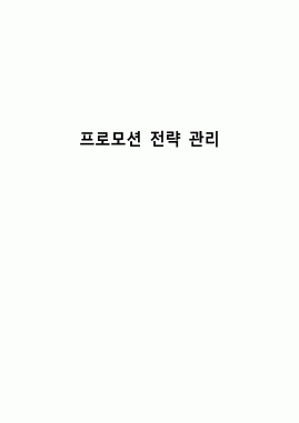 프로모션 전략 관리-1페이지