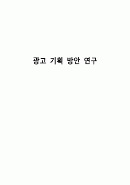 광고 기획 방안 연구-1페이지
