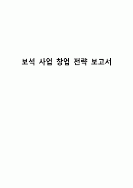 보석 사업 창업 전략 보고서-1페이지