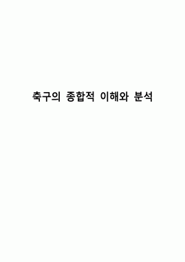 축구의 종합적 이해와 분석-1페이지