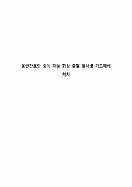 응급간호와 중독 자살 화상 출혈 일사병 기도폐쇄 처치-1페이지