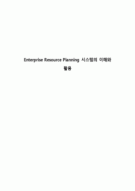 Enterprise Resource Planning 시스템의 이해와 활용-1페이지