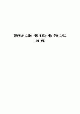 경영정보시스템의 개념 발전과 기능 구조 그리고 미래 전망-1페이지