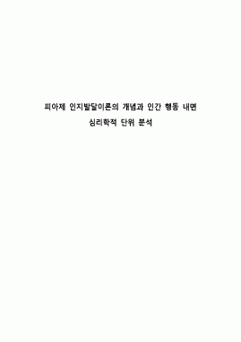 피아제 인지발달이론의 개념과 인간 행동 내면 심리학적 단위 분석-1페이지
