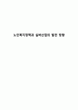 노인복지정책과 실버산업의 발전 방향-1페이지