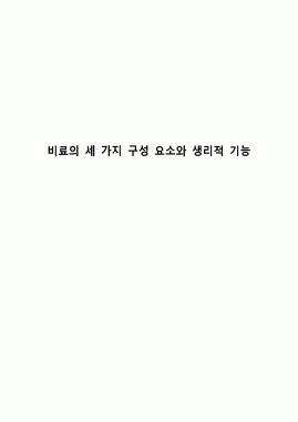비료의 세 가지 구성 요소와 생리적 기능-1페이지