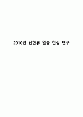 2010년 신한류 열풍 현상 연구-1페이지