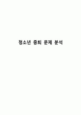 청소년 중퇴 문제 분석-1페이지