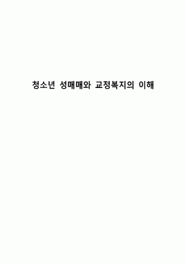 청소년 성매매와 교정복지의 이해-1페이지