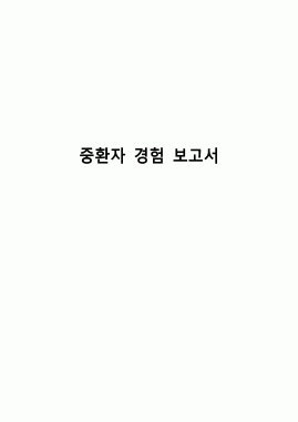 중환자 경험 보고서-1페이지