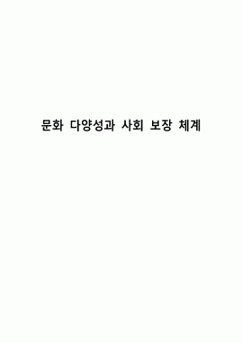 문화 다양성과 사회 보장 체계-1페이지
