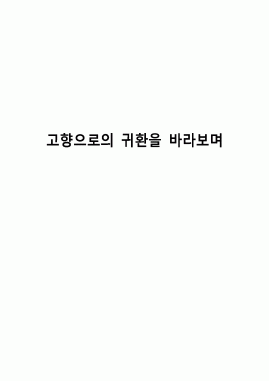 고향으로의 귀환을 바라보며-1페이지