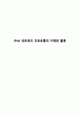IPv6 네트워크 프로토콜의 이해와 활용-1페이지
