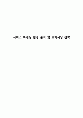 서비스 마케팅 환경 분석 및 포지셔닝 전략-1페이지