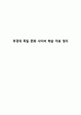 부경대 독일 문화 사이버 학습 자료 정리-1페이지