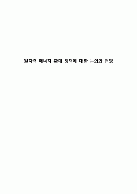 원자력 에너지 확대 정책에 대한 논의와 전망-1페이지