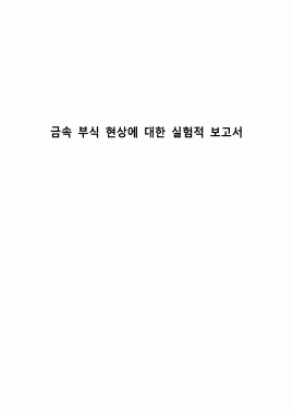 금속 부식 현상에 대한 실험적 보고서-1페이지