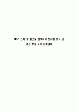 NGO 단체 중 한곳을 선정하여 문제점 분석 및 개선 방안 모색 참여연대-1페이지