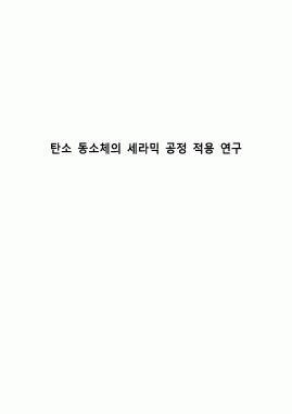 탄소 동소체의 세라믹 공정 적용 연구-1페이지