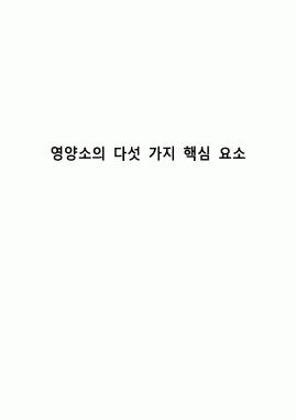 영양소의 다섯 가지 핵심 요소-1페이지