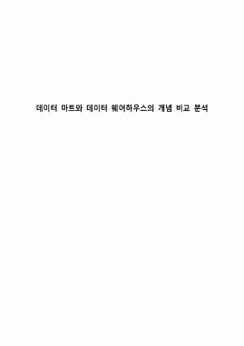 데이터 마트와 데이터 웨어하우스의 개념 비교 분석-1페이지