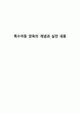 특수아동 양육의 개념과 실천 내용-1페이지