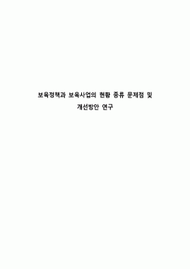 보육정책과 보육사업의 현황 종류 문제점 및 개선방안 연구-1페이지